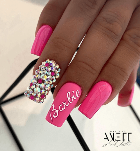 65 Barbie Inspired Nail Designs