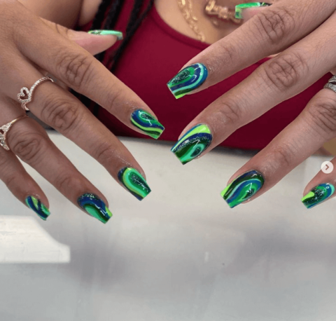 Peacock Nails - 70 Inspirational Ideas