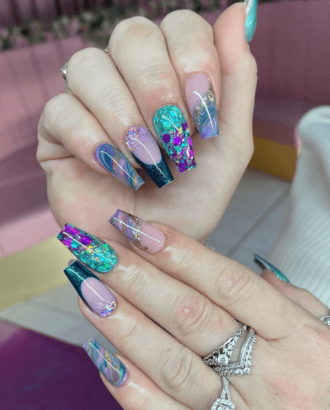 Peacock Nails - 70 Inspirational Ideas