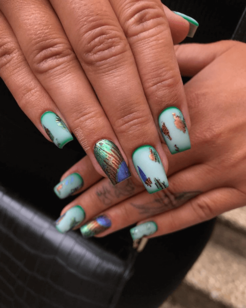 Peacock Nails - 70 Inspirational Ideas