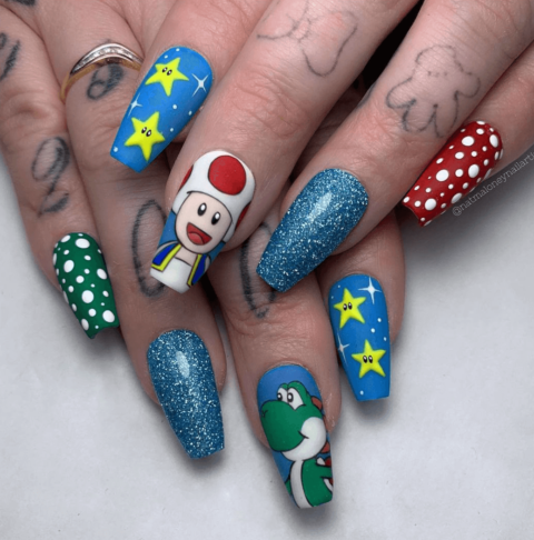 35 Super Mario Nail Designs