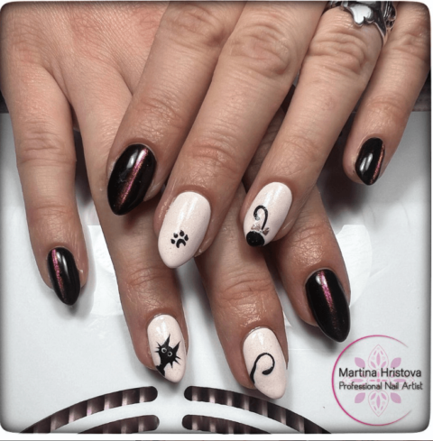 40 Black Cat Nails Ideas