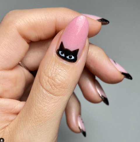 40 Black Cat Nails Ideas