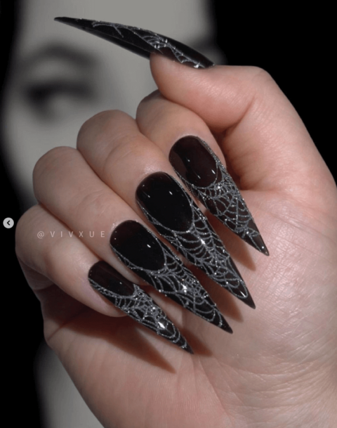 50 Spider Web Nails Ideas