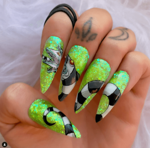 58 Beetlejuice Nails Designs