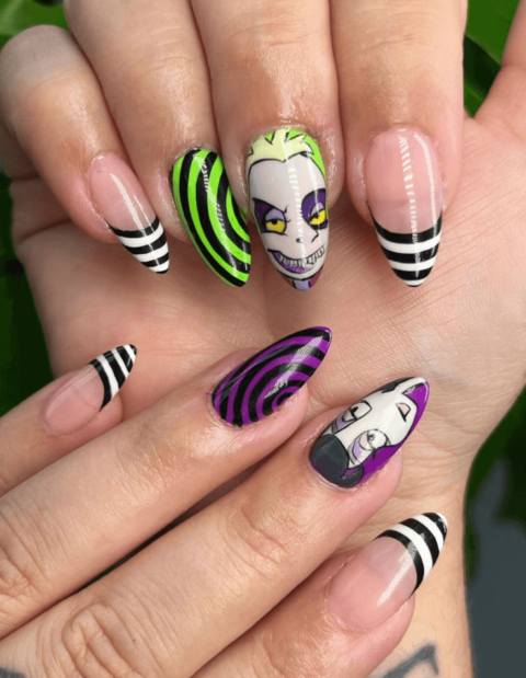58 Beetlejuice Nails Designs