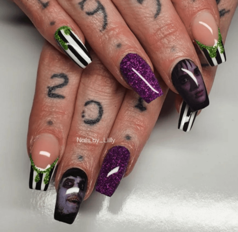 58 Beetlejuice Nails Designs