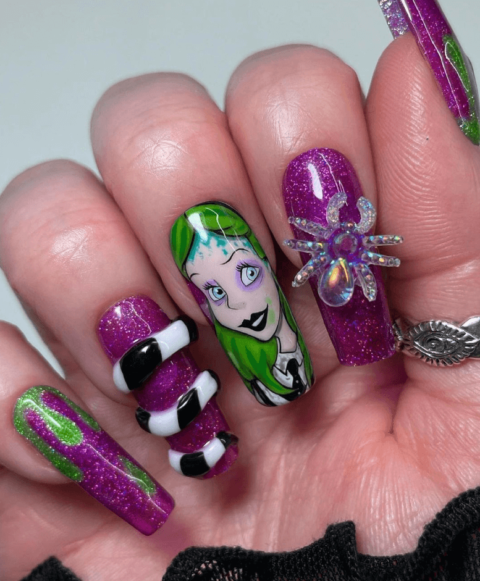 58 Beetlejuice Nails Designs