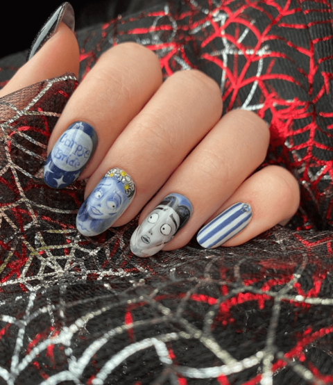 40 Corpse Bride Nails Designs