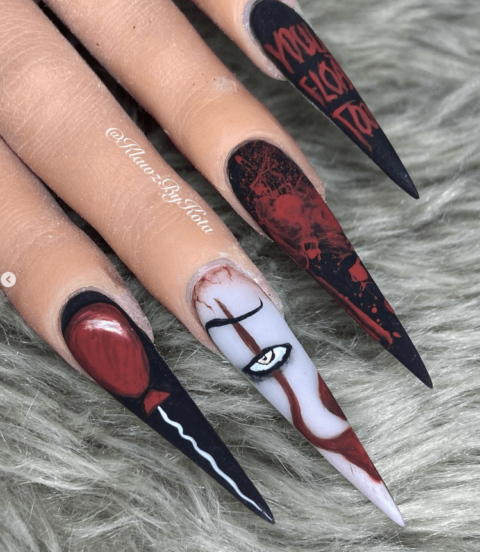 30 It and Pennywise Nails Ideas