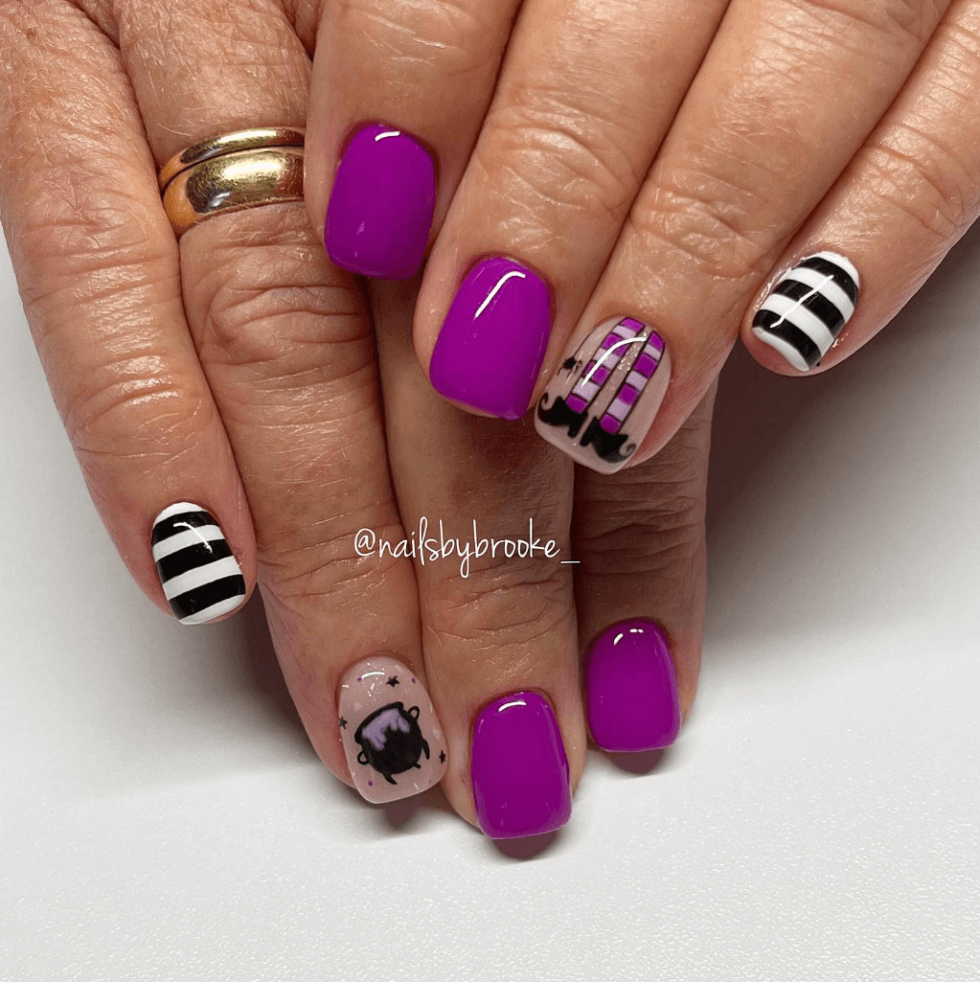 35 Spooky Purple Halloween Nails Designs