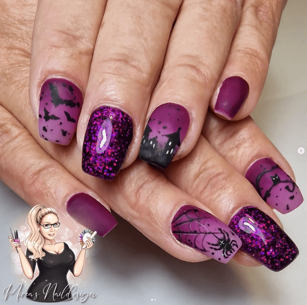 35 Spooky Purple Halloween Nails Designs