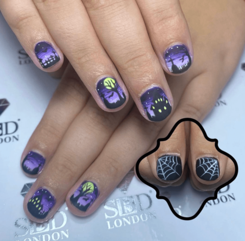 35 Spooky Purple Halloween Nails Designs