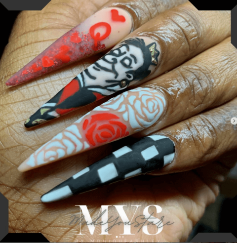 25 Queen of Hearts Nails Ideas