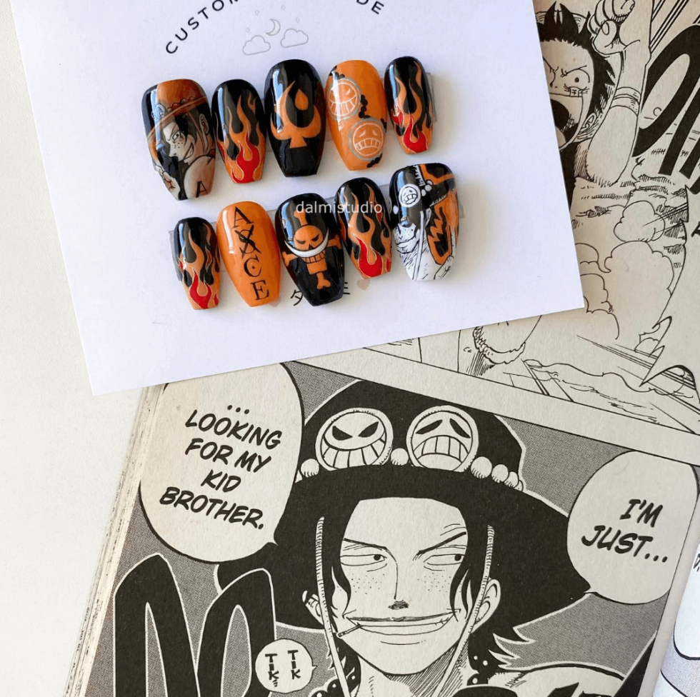 25+ One Piece Nail Art Designs