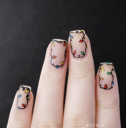 Light up Your Nails this Christmas: 40+ Fun Christmas Light Nail Designs!