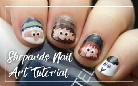 Easy Christmas Shepherds Nails Tutorial