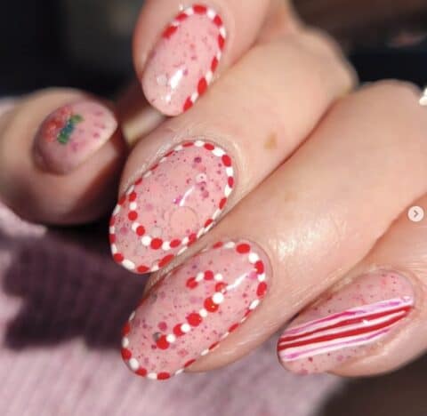 Sweeten up Your Look with These 45 Candy Cane Nail Designs
