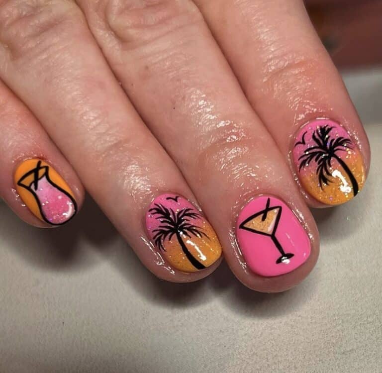 Cheers to Style: 45+ Cocktail-Themed Nail Designs to Shake Up Your Look!