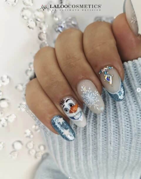 50 Frozen Inspired Nail Design Ideas