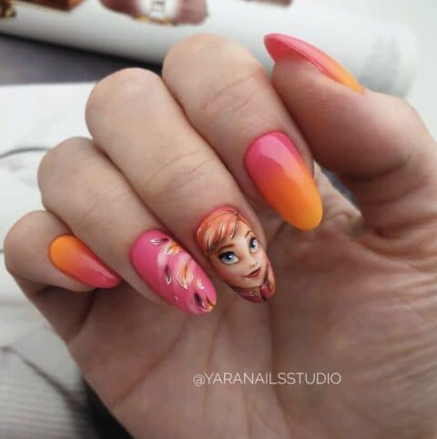 50 Frozen Inspired Nail Design Ideas
