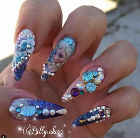 50 Frozen Inspired Nail Design Ideas