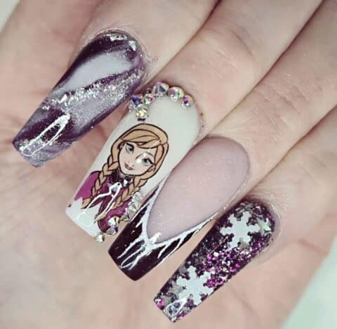 50 Frozen Inspired Nail Design Ideas