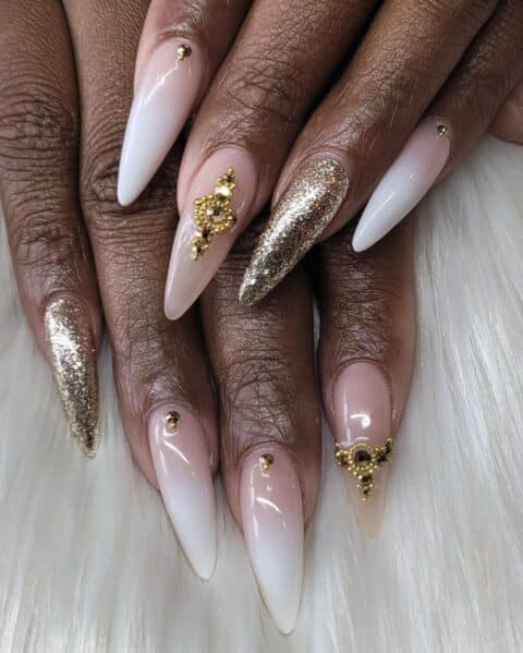 Shine Bright with These 50 Glamorous Gold Glitter Nail Ideas!