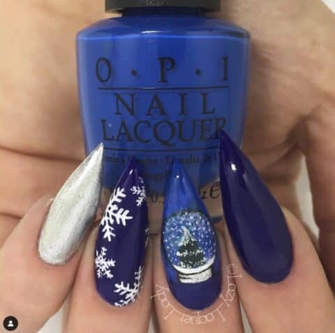 35 Whimsical Snow Globe Nails Design Ideas