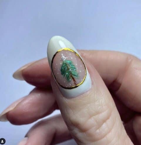 35 Whimsical Snow Globe Nails Design Ideas