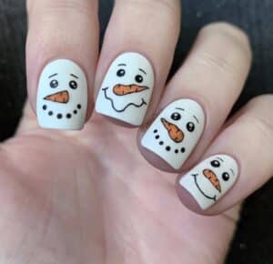 50 Adorable Snowman Nail Designs to Melt Your Heart - Get Festive this ...