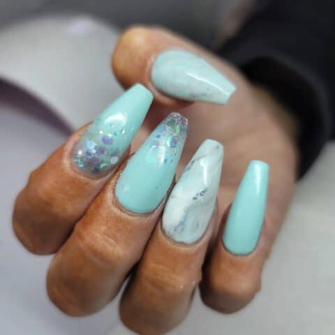 Dive into Elegance with These 45 Aquamarine Nail Designs