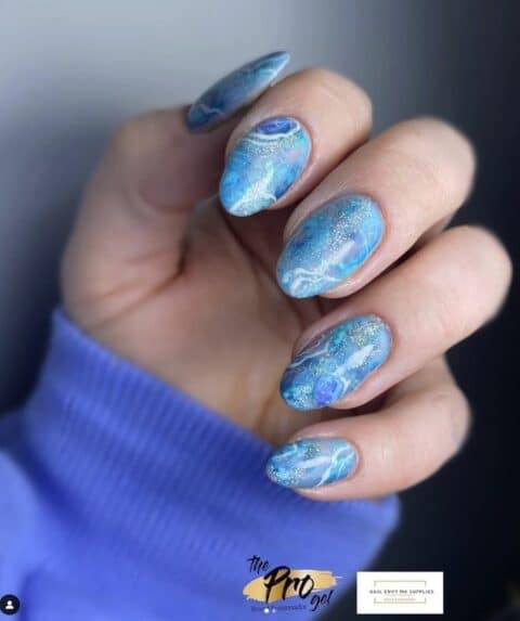Dive into Elegance with These 45 Aquamarine Nail Designs