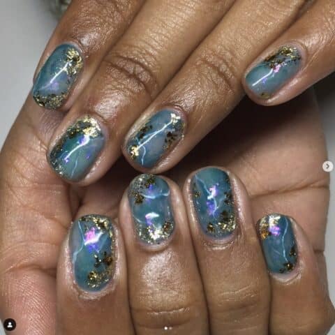 Dive into Elegance with These 45 Aquamarine Nail Designs