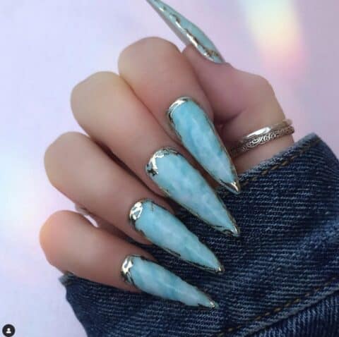Dive into Elegance with These 45 Aquamarine Nail Designs