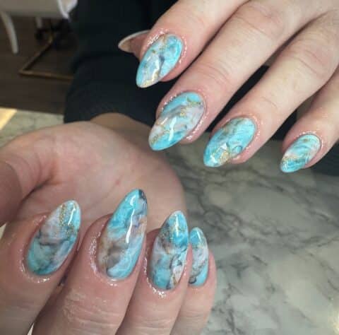 Dive into Elegance with These 45 Aquamarine Nail Designs