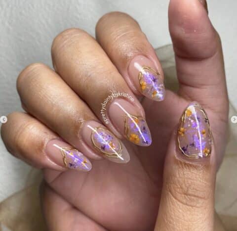 Blooming Beauty: 60 Dried Flowers Nail Designs for a Naturally Elegant ...