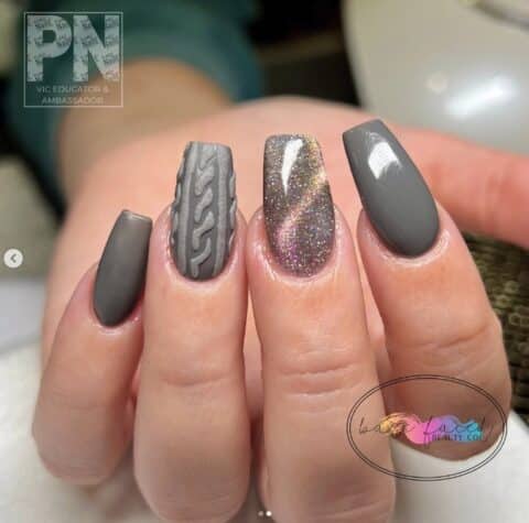 50 Grey Winter Nail Designs for Chic Cold-Weather Style