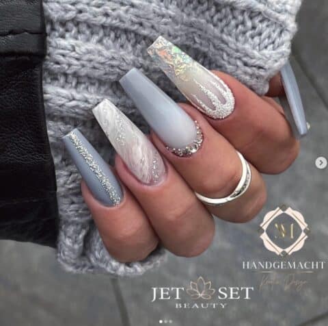 50 Grey Winter Nail Designs for Chic Cold-Weather Style