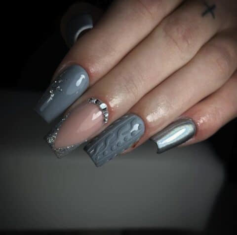 50 Grey Winter Nail Designs for Chic Cold-Weather Style