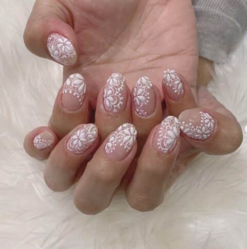 60 Lace Nail Designs for a Classic Mani
