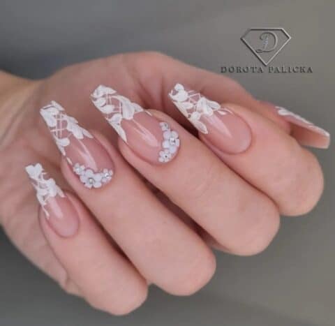 60 Lace Nail Designs for a Classic Mani