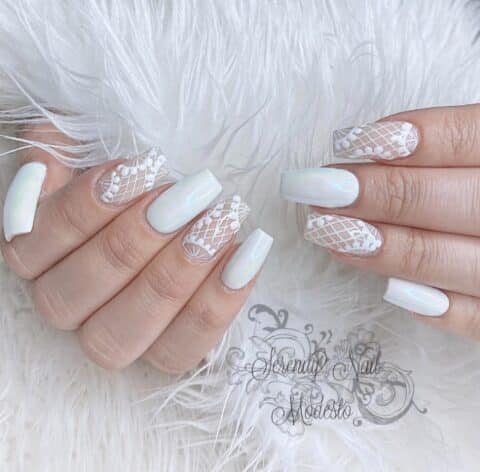 60 Lace Nail Designs for a Classic Mani