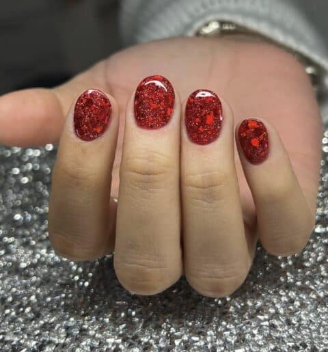 Sparkle and Shine with 50 Ravishing Red Glitter Nail Designs: Elevate ...