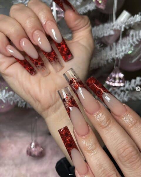 Sparkle and Shine with 50 Ravishing Red Glitter Nail Designs: Elevate ...