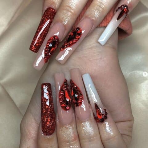 Sparkle and Shine with 50 Ravishing Red Glitter Nail Designs: Elevate ...