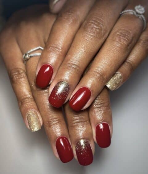 50 Mesmerizing Red and Gold Nail Designs for a Luxurious Look!