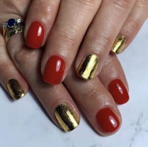 50 Mesmerizing Red and Gold Nail Designs for a Luxurious Look!