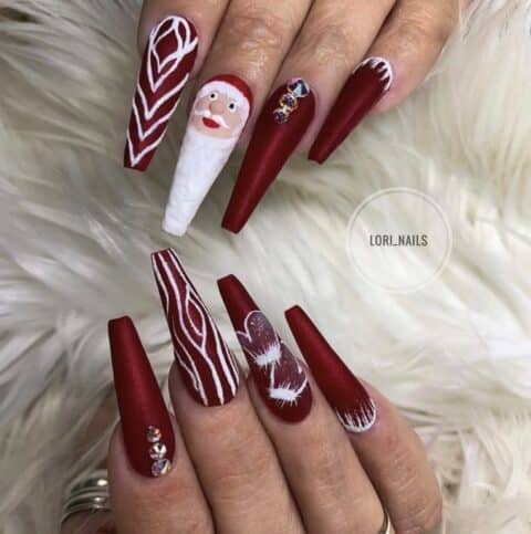 Jingle All the Way with These 50 Festive Santa Nail Ideas