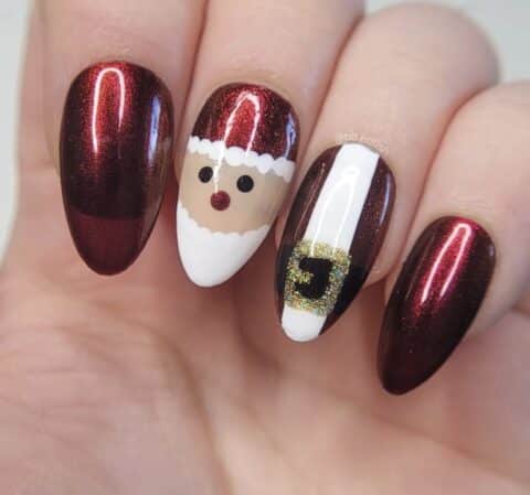 Jingle All the Way with These 50 Festive Santa Nail Ideas